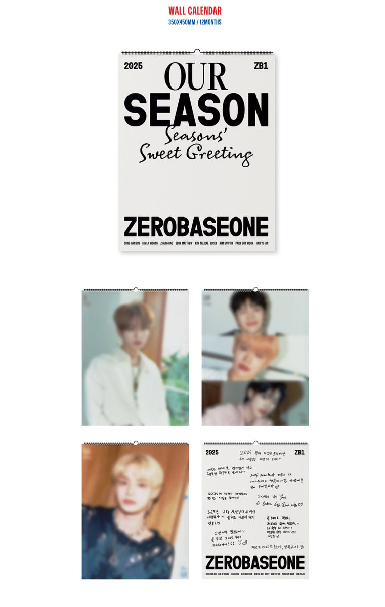 ZEROBASEONE ZB1 - OUR SEASON 2025 Official Season's Greetings Wall Cal – kheartshop