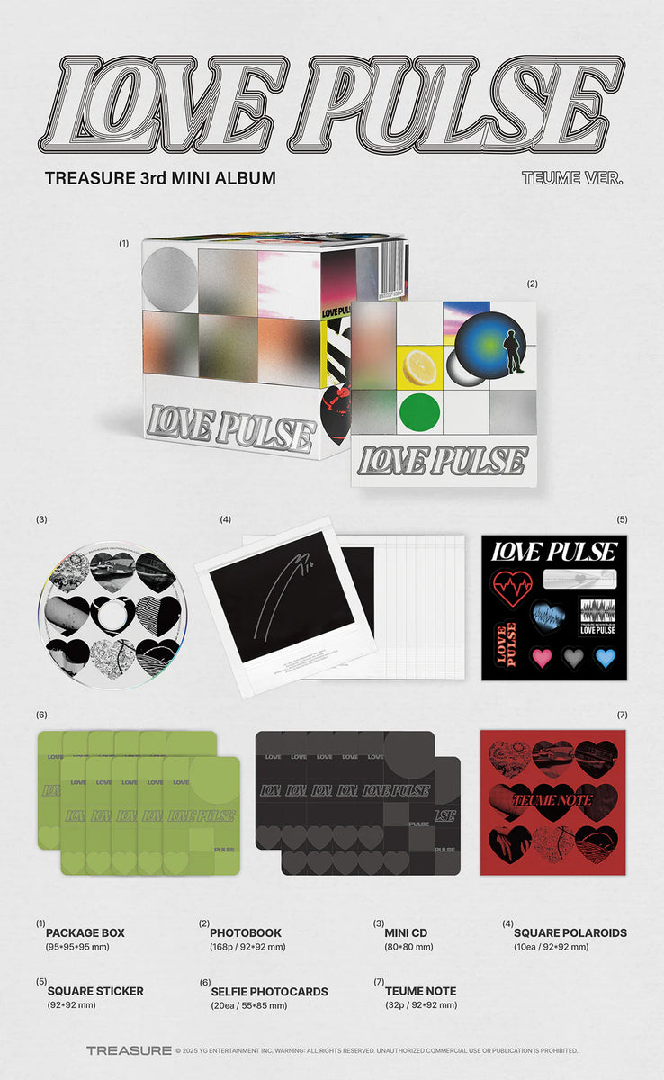 TREASURE - LOVE PULSE 3rd Mini Album TEUME Ver. – kheartshop