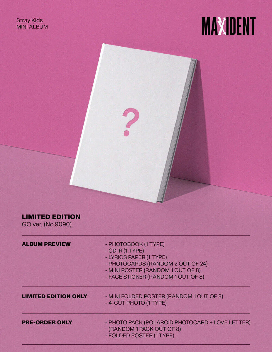 STRAY KIDS - MAXIDENT [ LIMITED Version ] + P.O Benefit + Choose Versi ...